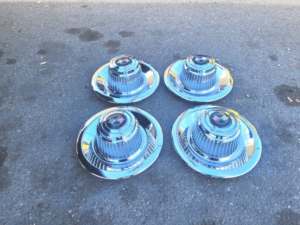 NEW Corvette camaro chevy rally wheel center caps all 4 #7001 Xflags | eBay