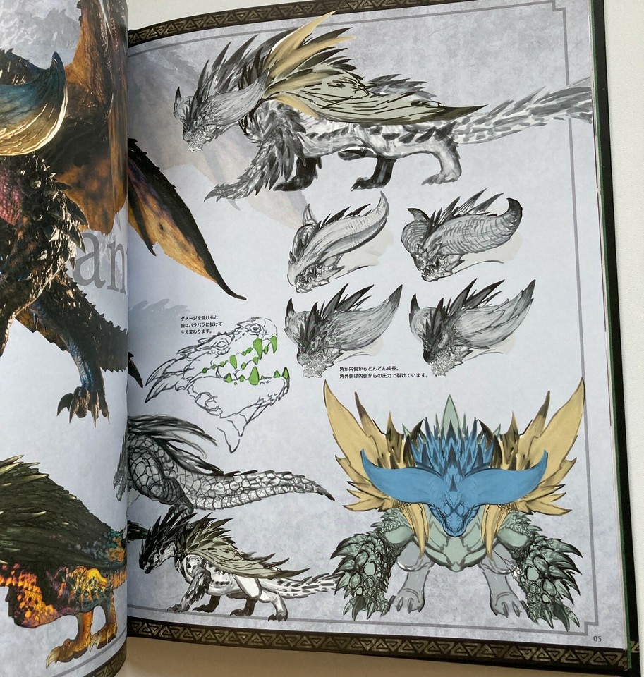 Monster Hunter Art Book Set World & Iceborne Monster Designs 2 books ...