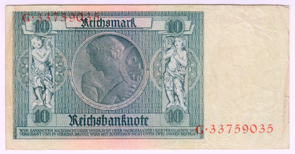 1929 Germany 10 Reichsmark 33759035 Reichbanknote Paper Money Banknotes ...