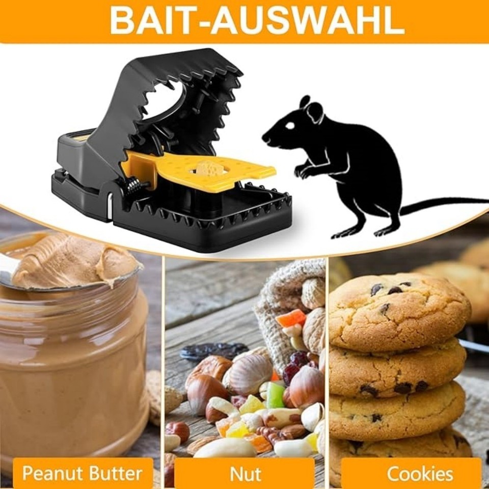 6P MOUSE TRAPS - SPRING SNAP TRAP HIGH POWER PEST CONTROL SPRUNG TRAP ...