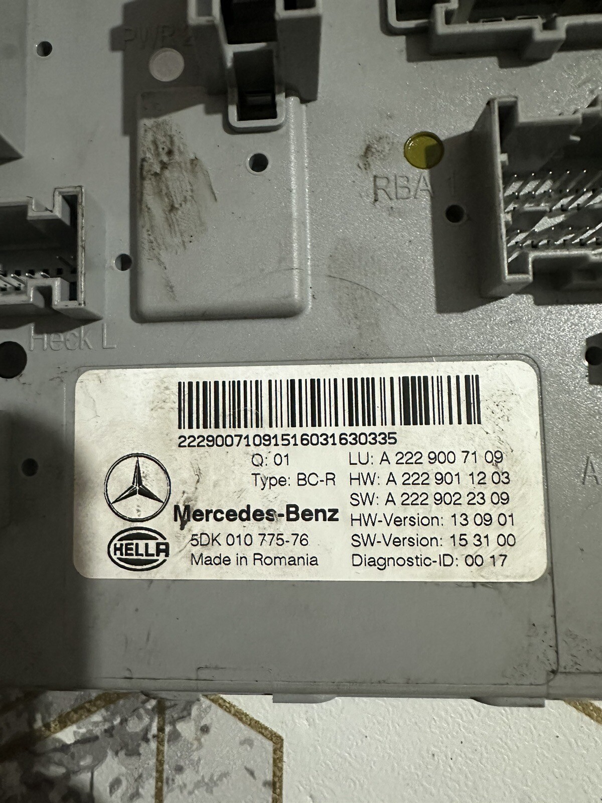 MERCEDES C CLASS W205 REAR SAM UNIT FUSE BOX OEM A2229009708 ...