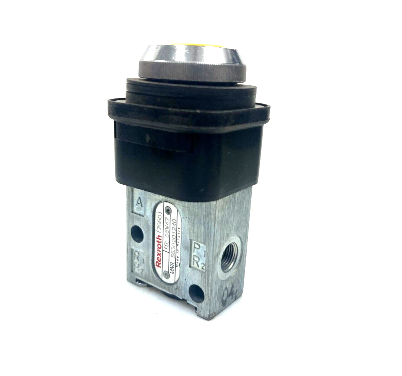 Rexroth 5630201240 3/2 Yellow Push Button Pneumatic Directional Control ...