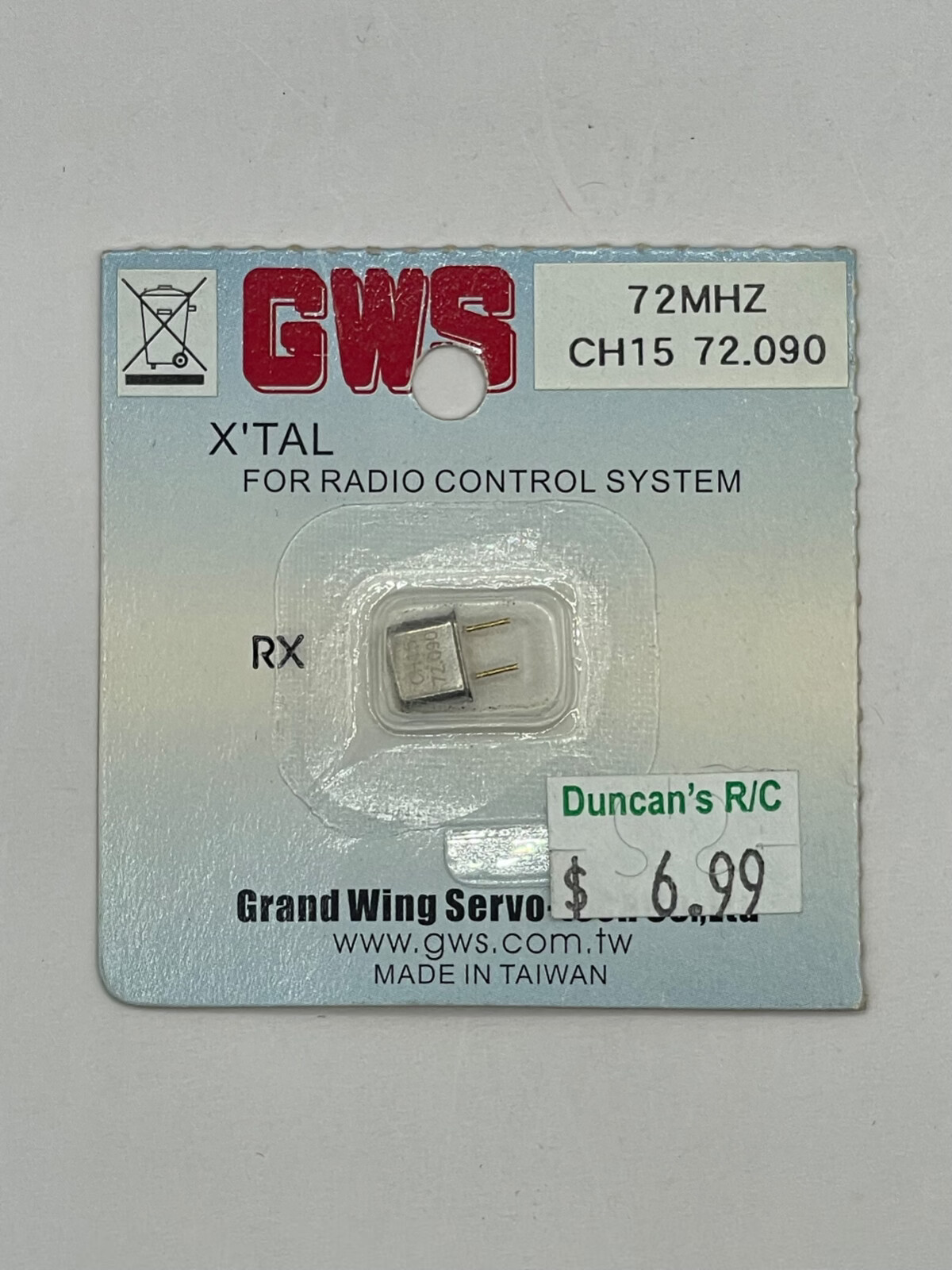 GWS # 72590 CH 40 72.590 FM-Rx Crystal 72MHz (MINI Size UM-1 10PPM ...