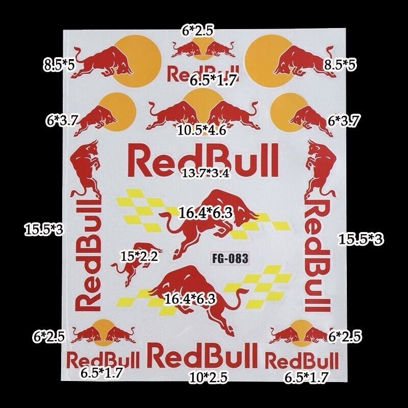 2x Reflective Red Bull Sticker Helmet Bike Body Durable Decal Universal ...