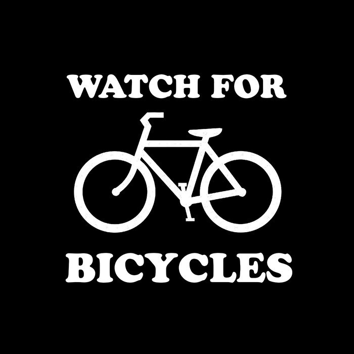 Watch For Bicycles Vinyl Sticker Decal bike cycling road safety car | eBay