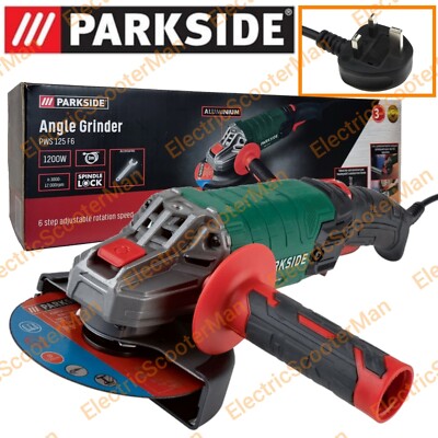 Parkside 1200W Angle Grinder Ø125mm Included Metal Cutting Disc Corded ...