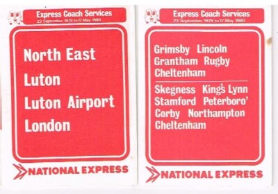 2 National Express A7 timetable folders Lincolnshire East Midlands ...