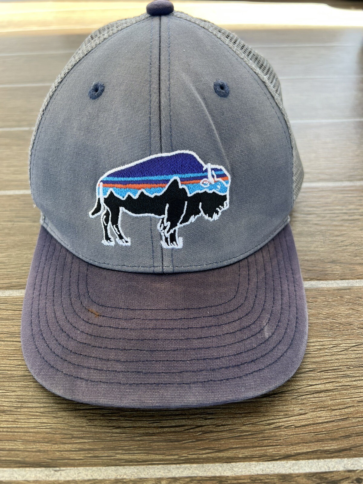 Patagonia Fitz Roy Buffalo Bison Hat Snapback Mesh Ba… - Gem