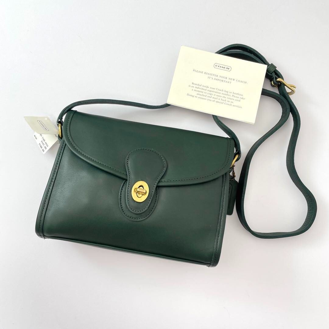 Extremely Rare Made In USA Old Coach 9908 Shoulder Bag Green Vintage ...