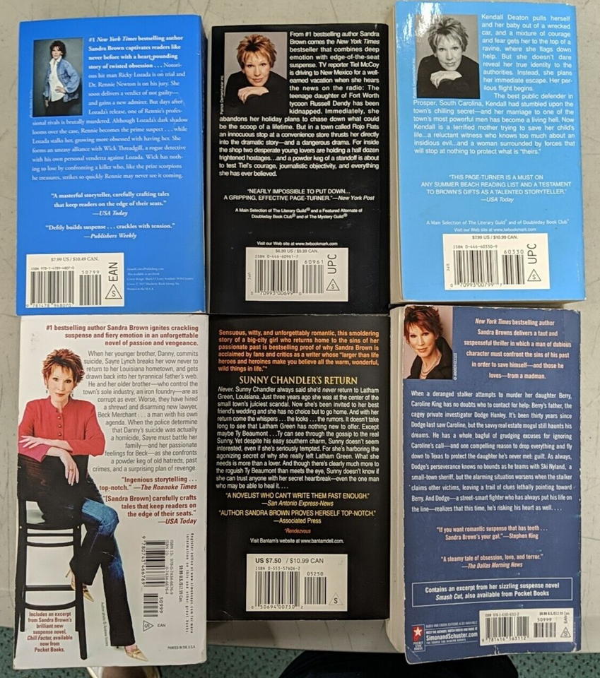 Sandra Brown White Hot Tough Customer Standoff Crush Witness x6 | eBay