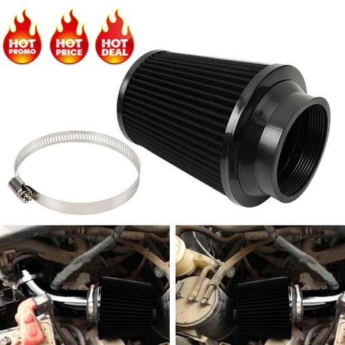 Black 3" 76mm High Flow Inlet Dry Air Filter Cold Air Intake Cone ...
