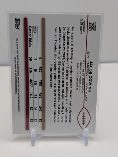 2024 Topps Chrome Football - Refractor #285 Jacob Cowing RC San Francisco 49ers | eBay