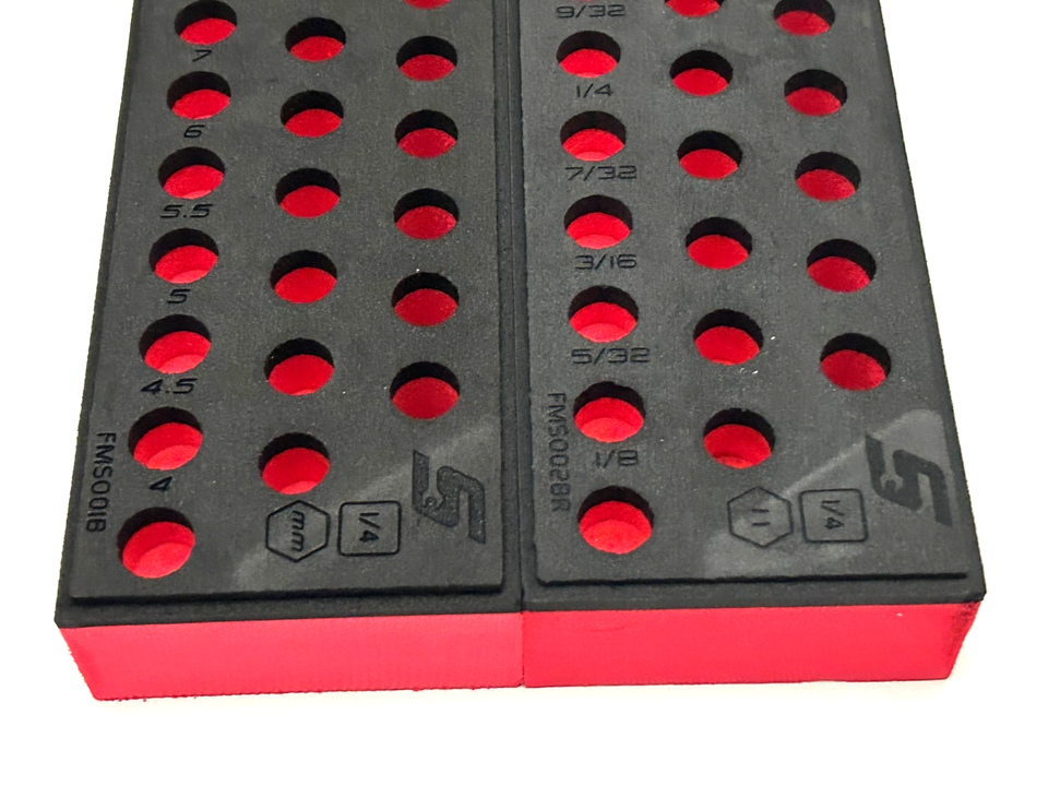 Snap On Tools NEW 2pc 1/4"Dr METRIC & SAE RED FOAM Organizer Trays | eBay