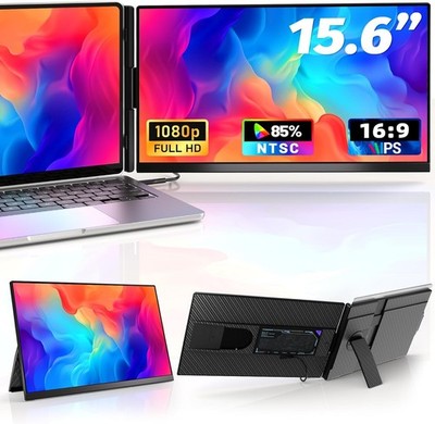Newwin Doppio schermo PC portatile 15.6" FHD 1080P IPS Estensione ...