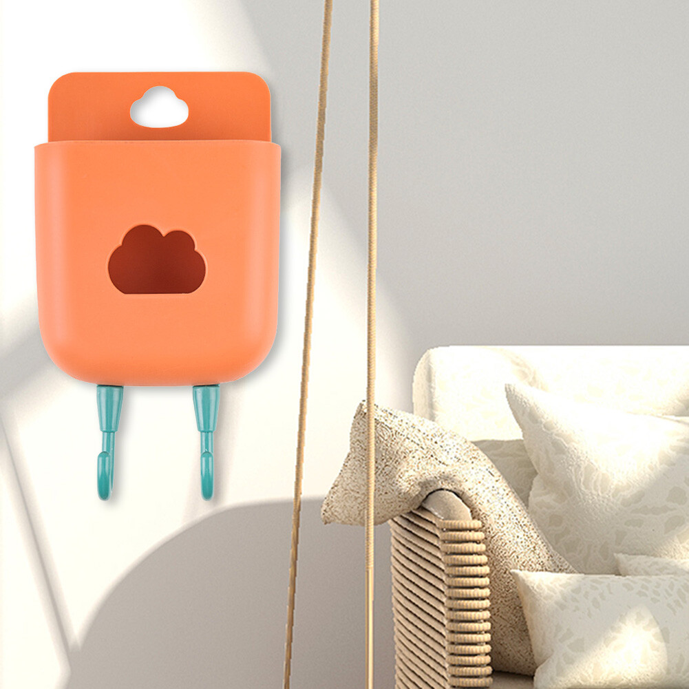 Phone Wall Mounted Holder Detachable Hook Plug Charging Organizer ...