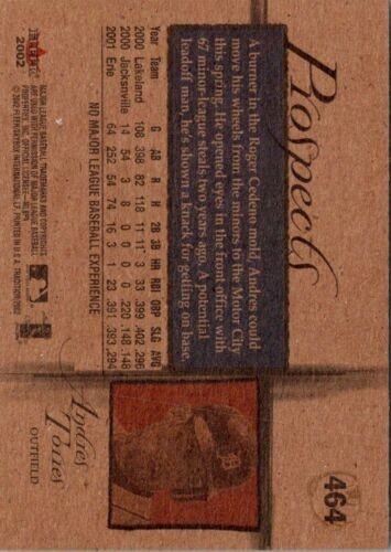 2002 Fleer Tradition Andres Torres #464 Detroit Tigers | eBay