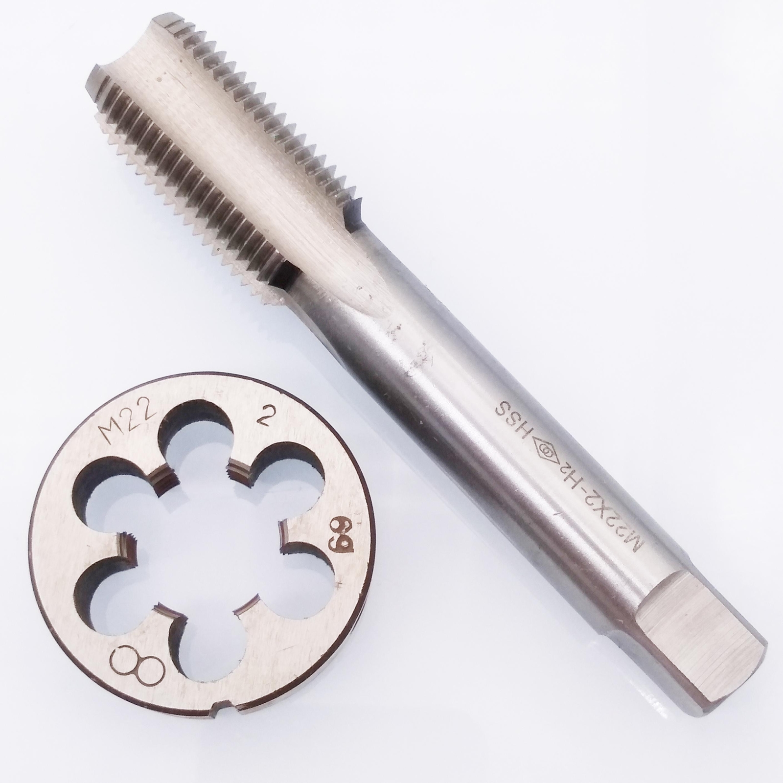 US Stock HSS M22 x 2mm Tap & M22 x 2.0mm Die Metric Thread Right Hand ...