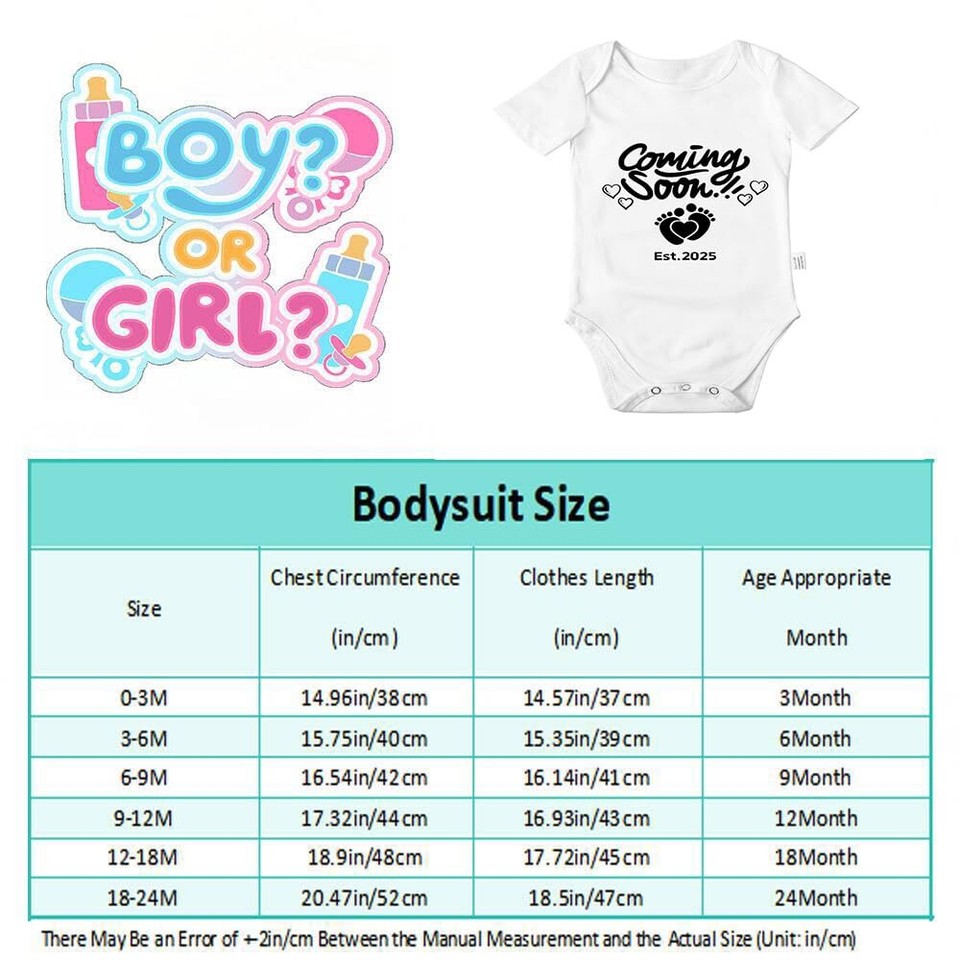 Cute Coming Soon Est.2025 Bodysuits Pregnancy Announcement Outfits Baby ...