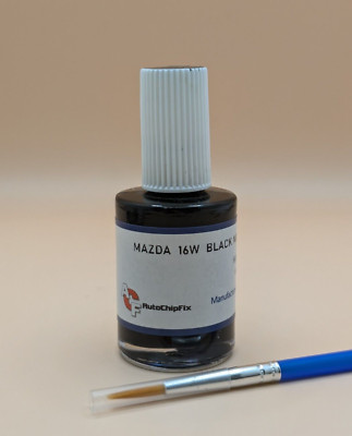 For Mazda Code 16W Black Mica Touch Up Paint + Complimentary Fine Tip ...