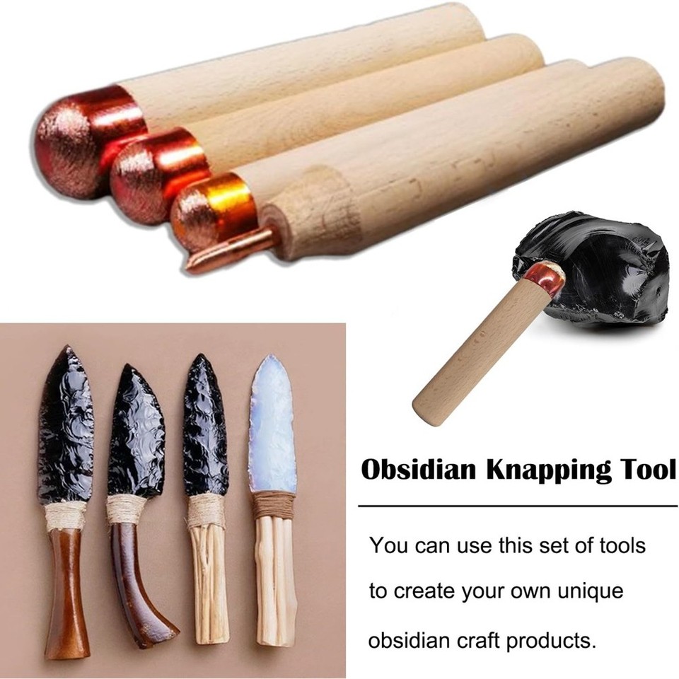 Knapping Tools Kit Obsidian Crafting Tool, Dragon Crystal Stone Age ...