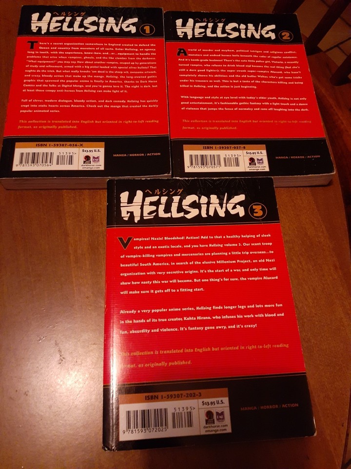 Kouta Hirano Hellsing Manga Vol 1, 2 & 3 With Sticker Lot | eBay