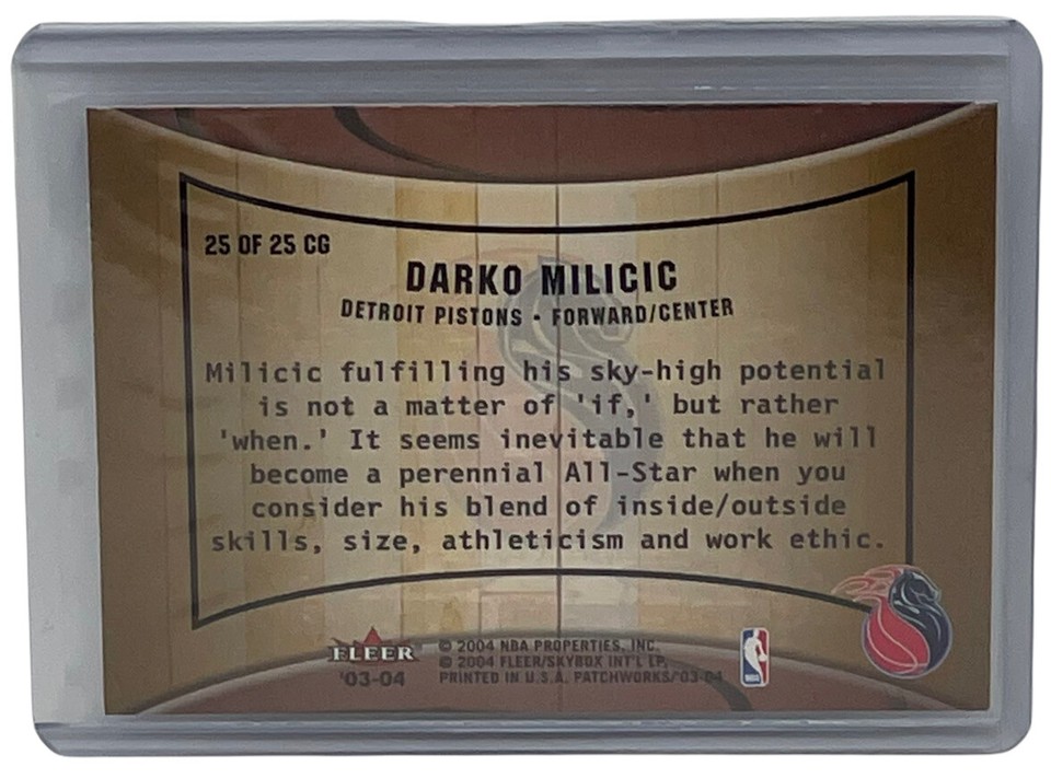 Darko Milicic 2003-04 Fleer Patchworks Courting Greatness Insert ...