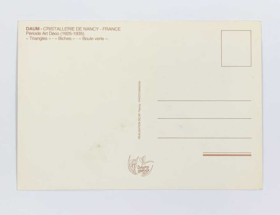 Daum Cristallerie De Nancy France Postcard Art Deco Period 1925-1935 Unposted | eBay