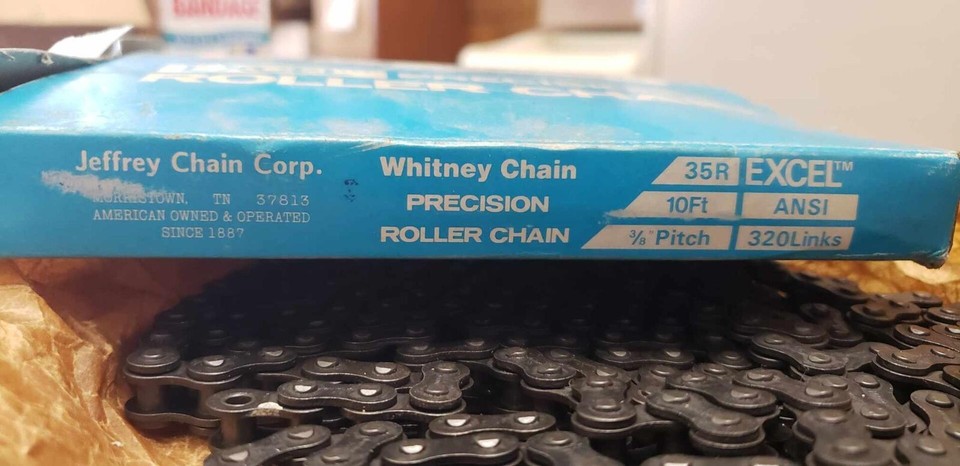 jeffrey whitney Excel Precision Roller Chain 35R, 10FL Ansi, 3/8P, 320 ...