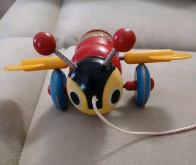 VINTAGE BUMBLE BEE WOODEN PULL TOY. VINTAGE BUMBLE BEE PULL TOY | eBay