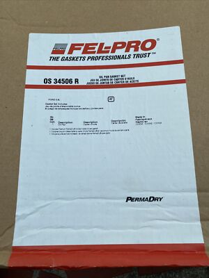 Engine Oil Pan Gasket Set-VIN: H, MFI, HO Fel-Pro OS 34506 R | eBay