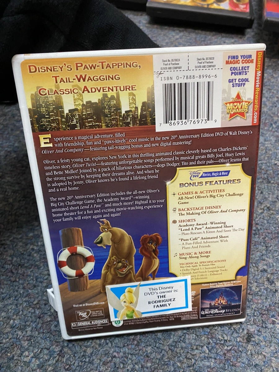 Oliver And Company 20th Anniversary Edition Dvd