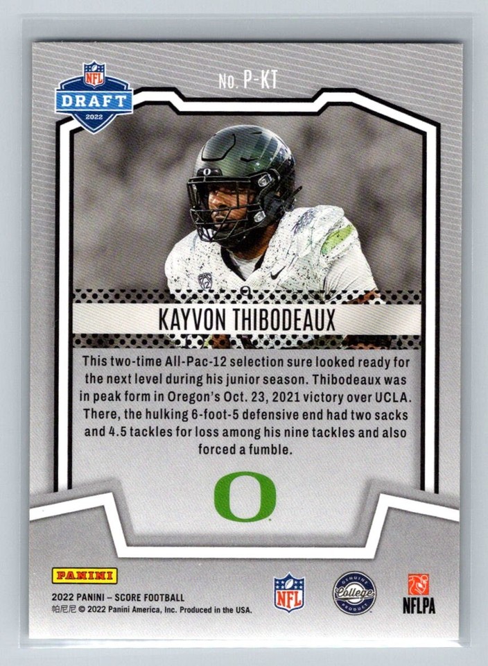 2022 Score PROtential Rookie RC #P-KT Kayvon Thibodeaux Oregon Ducks | eBay