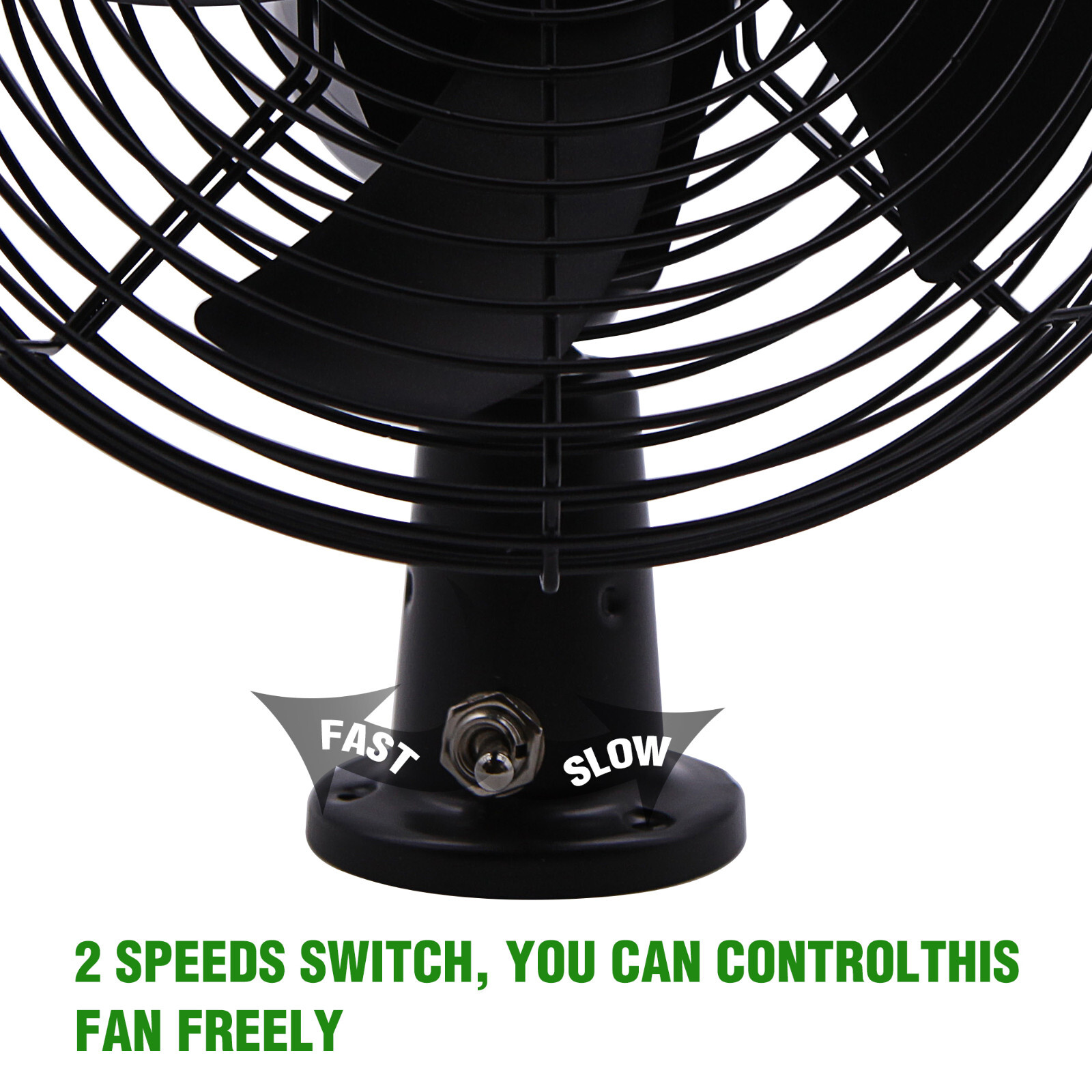 Homdec 8'' 12V RV Car Fan Air Cooling Fan With 2-Speed Switch, For Auto ...