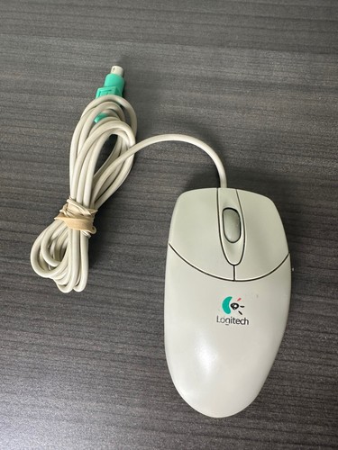 Logitech Ps/2 Mouse M-S48a 2 button Mechanical ball Scroll Wheel TESTED ...