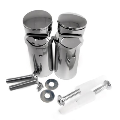 Chrome Replacement Brackets x2 for Flat/Curved Heated Towel Rail ...