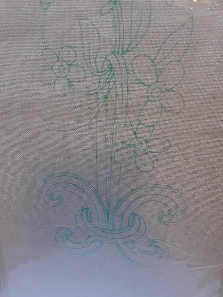 Elsa Williams FLORAL GARLAND Bell Pull 00072 Crewel Embroidery Kit open ...