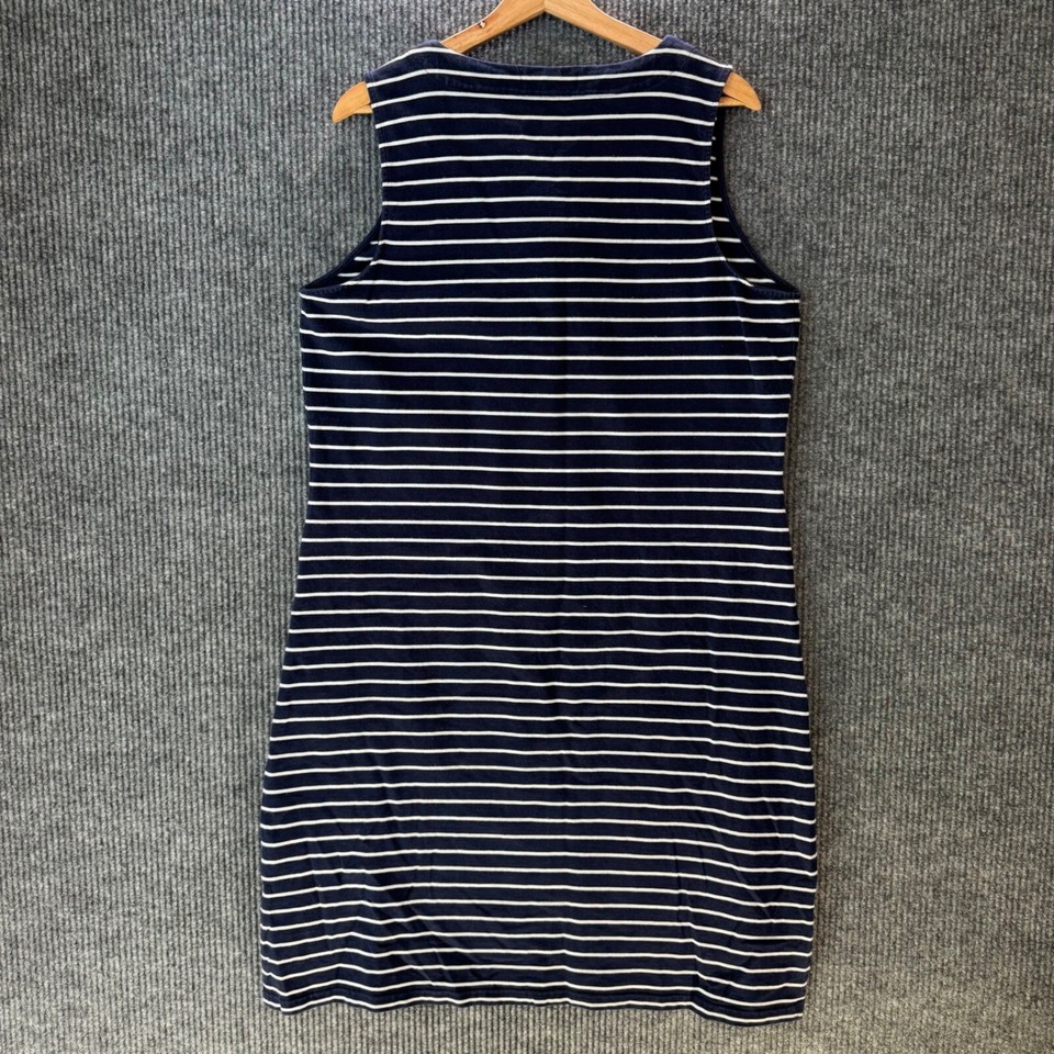 Lauren Ralph Lauren 1X Knit Dress Navy Stripe Lace Up Nautical Preppy ...