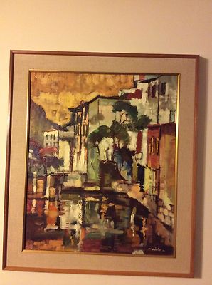 ORIGINAL SIGNED OIL PAINTING BY VALDI S. MARIS LISTED NEW JERSEY ARTIST ...