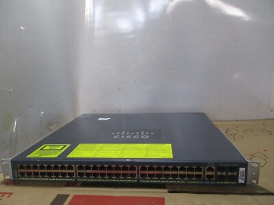 Cisco WS-C4948 V09 48-Ports Switch w/ Dual DC P/S PWR-C49-300DC & WS ...