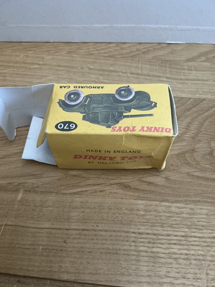 Dinky Toys 670 Armoured Car in Military Green with Original Box | eBay