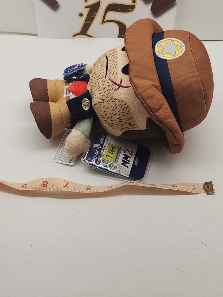 ROBLOX SHERIFF Plush Doll 8" DevSeries MM2 Murder Mystery 2 w/ DLC Code ...