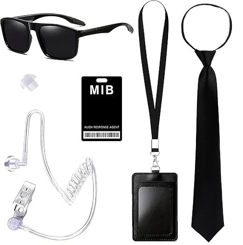 6PCS MIB Agent Costume Accessories, Secret Service Costume Set Spy ...
