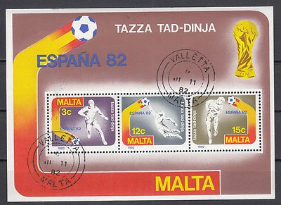Malta Block 7 gestempelt Fußballweltmeisterschaft in Spanien | eBay