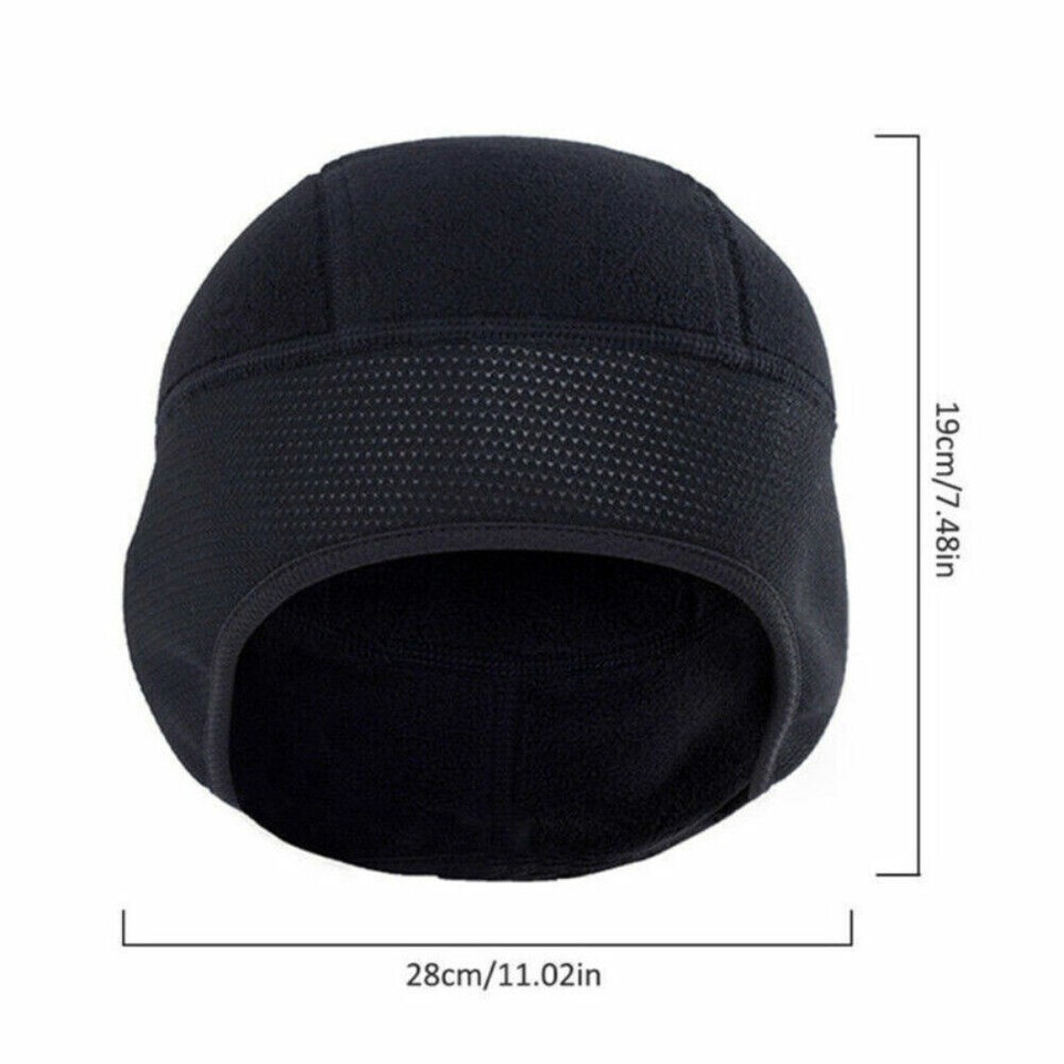 Winter Helmet Liner Skull Cap Fleece Lined Warmer Cycling Cap Thermal ...