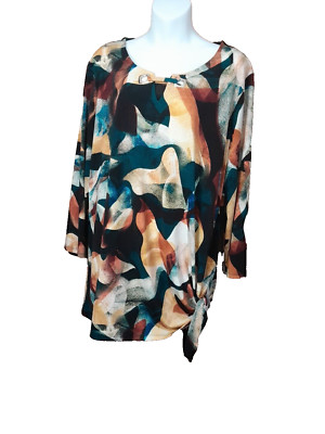 JM Collection Womens Top Multicolor Blouse Size 2X | eBay