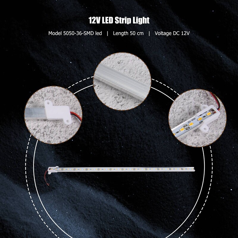 5050CM 12V 36 LED 5050 SMD Hard Strip Bar Light Aluminum Rigid Warm ...