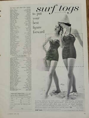 1956 women's Surf Togs swimsuits Best figure forward fashion vintage ad ...