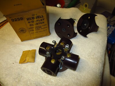 Hubbell 9259 Cluster 4-Outlet Grounding Type 3 Wire Parallel Slots 15A ...