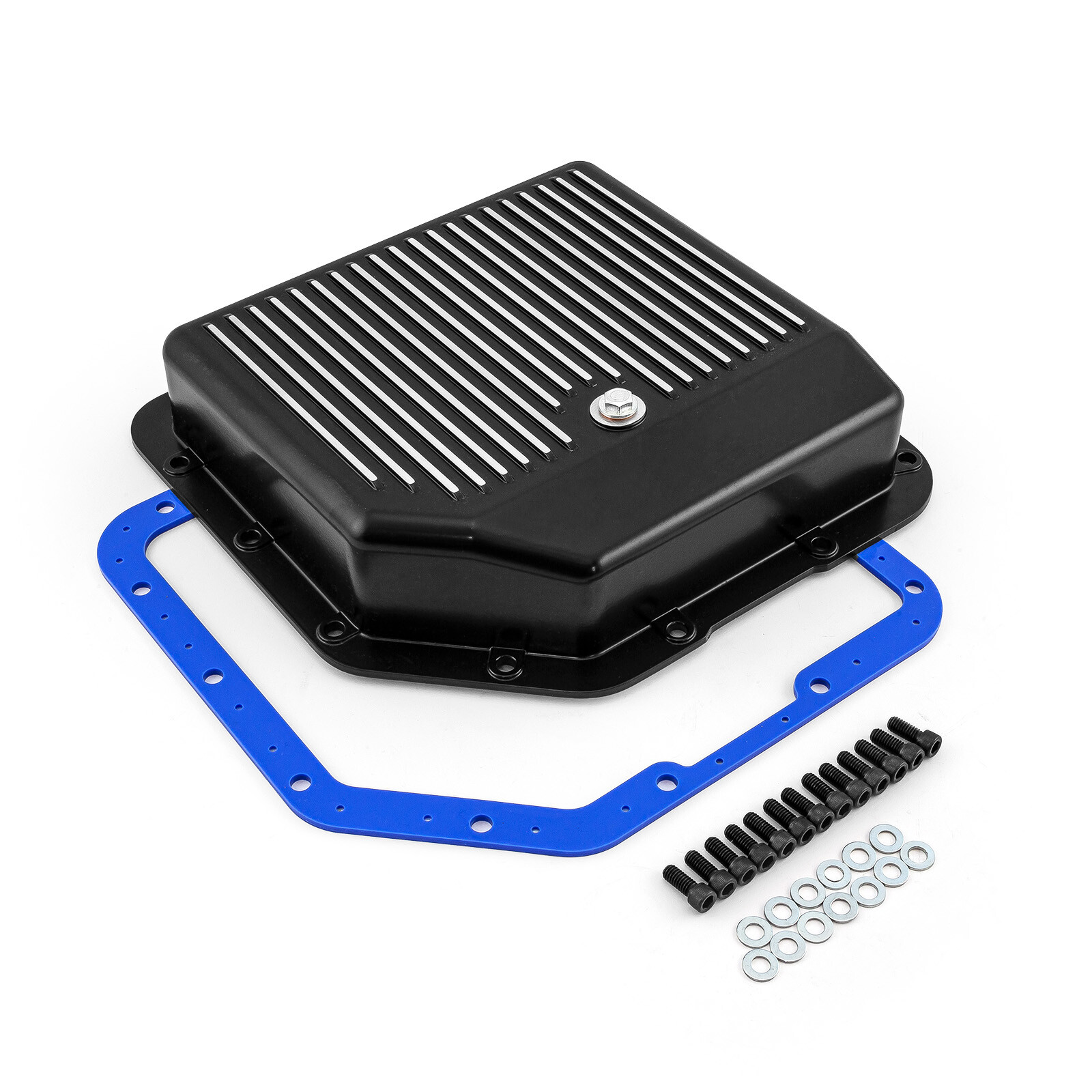 GM Turbo TH350 Finned Black Extra Capacity Aluminum Transmission Oil ...