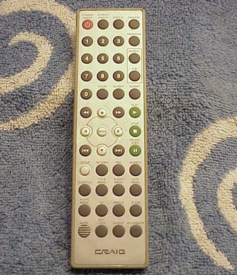 CRAIG CTFT701 Remote Control for Portable DVD Player CTFT701 (TESTED ...